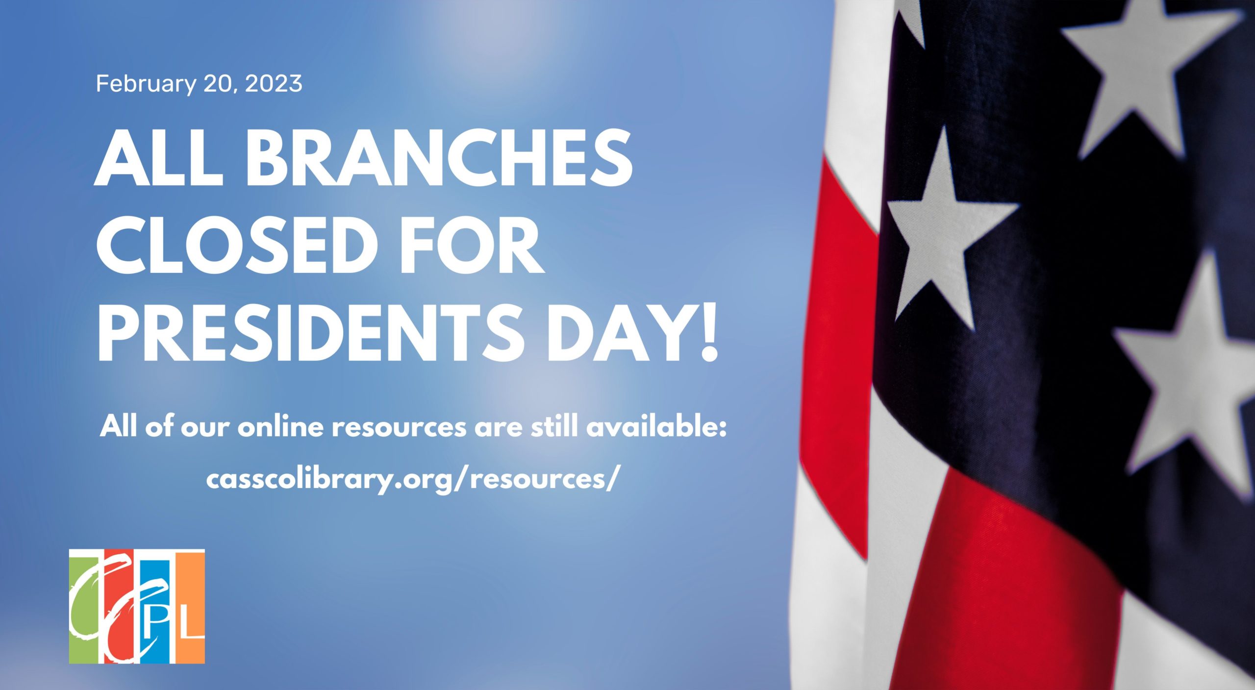 Presidents Day Web Slide – Cass County Public Library